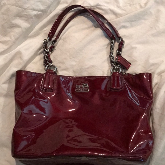 Coach | Bags | Coach Red Patent Leather Shoulder Bag | Poshmark